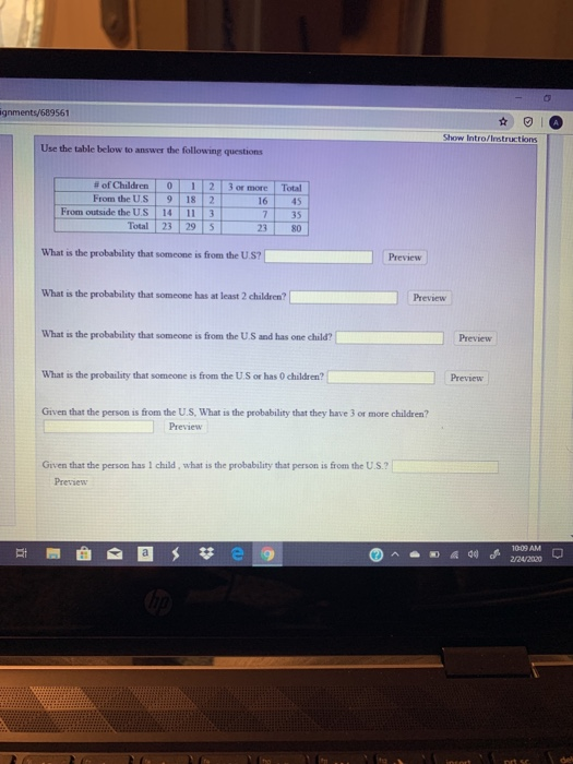 Solved ignments/689561 Show Intro/Instructions Use the table | Chegg.com