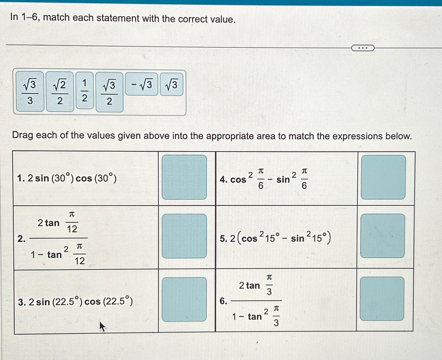 Solved In 1-6, ﻿match each statement with the correct | Chegg.com