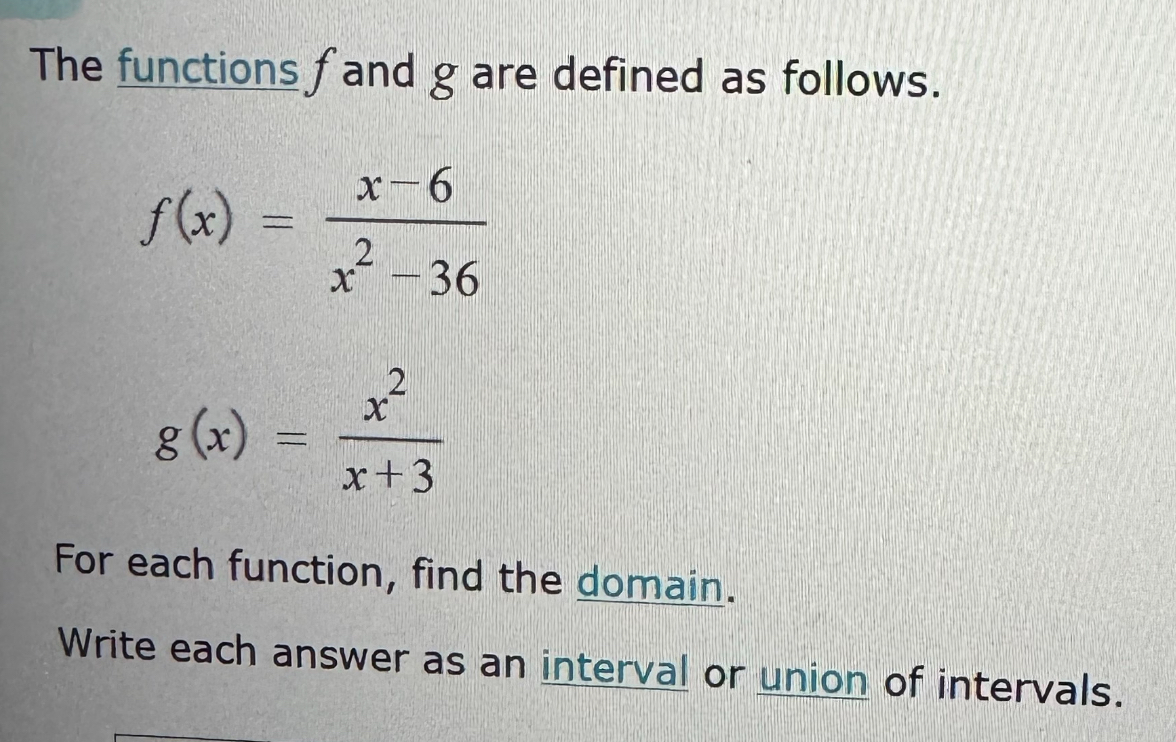 Solved The functions f ﻿and g ﻿are defined as | Chegg.com