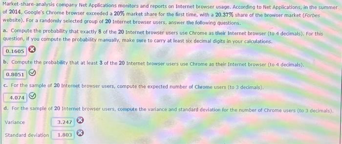 Solved Market-share-analysis company Net Applications | Chegg.com