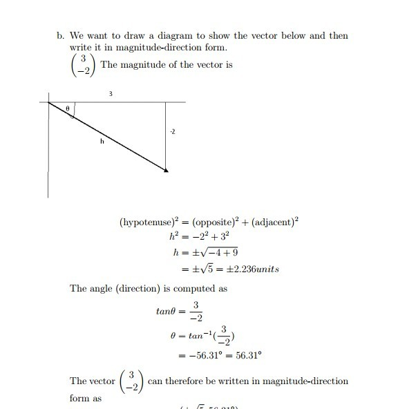 Solved b. We want to draw a diagram to show the vector below | Chegg.com