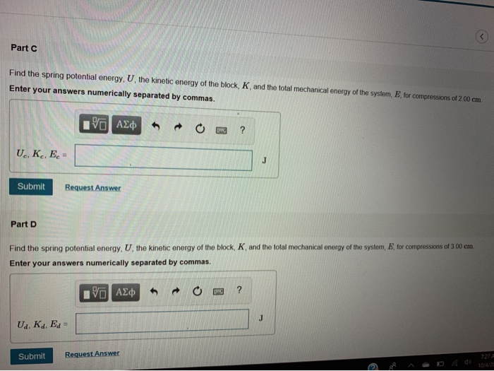 Solved CHW8 Problem 8.28 A 1.45 kg block slides with a speed | Chegg.com