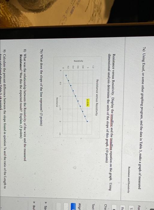 Solved 7a) Using Excel, or some other graphing program, and | Chegg.com