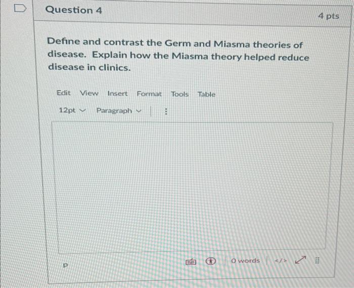 Solved Define and contrast the Germ and Miasma theories of | Chegg.com