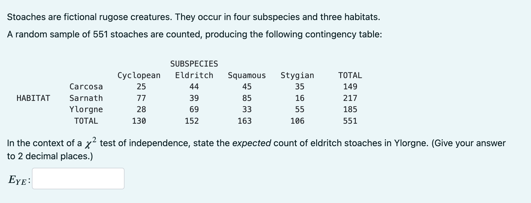 Solved Stoaches are fictional rugose creatures. They occur | Chegg.com