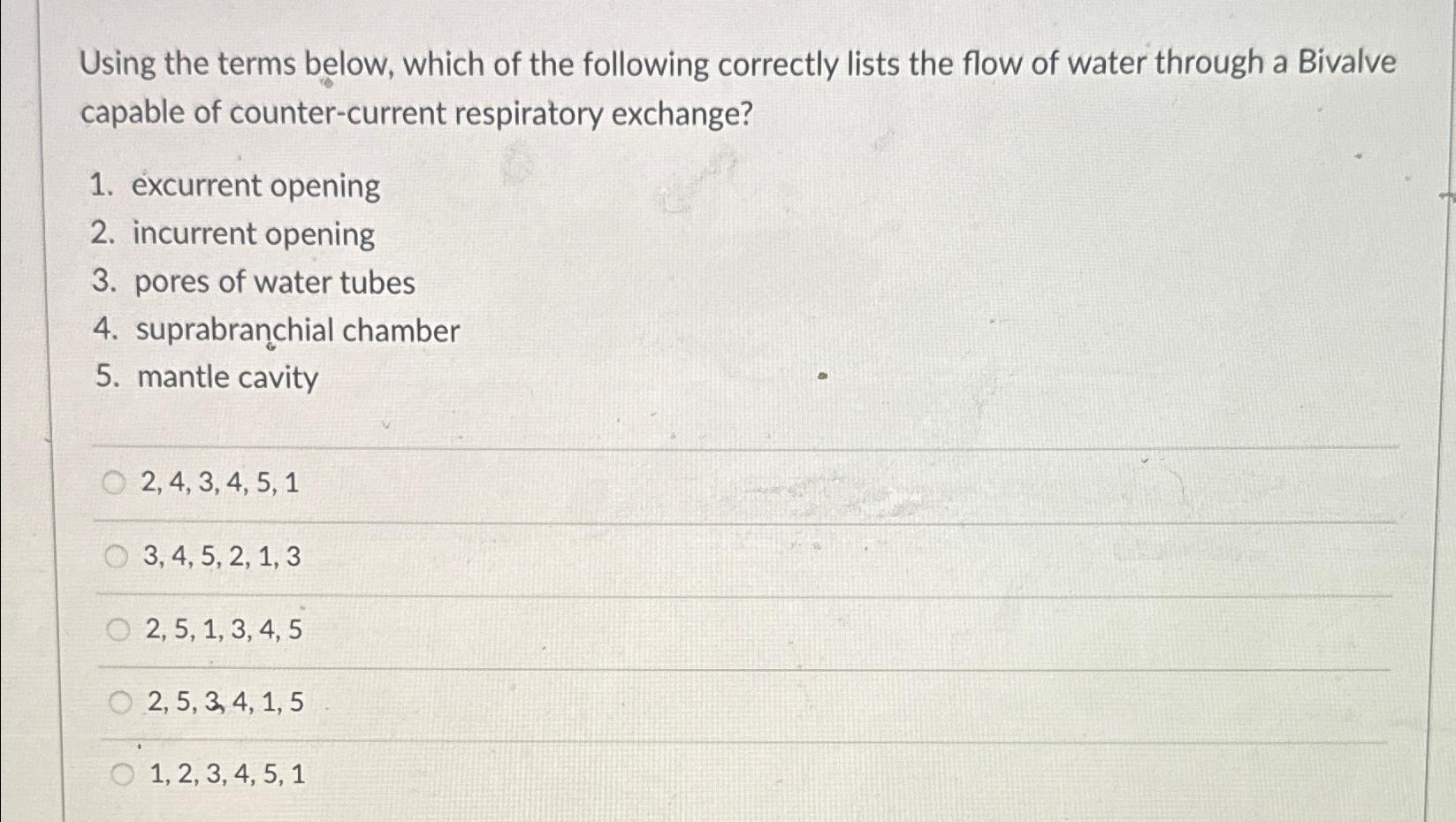 Solved Using the terms below, which of the following | Chegg.com