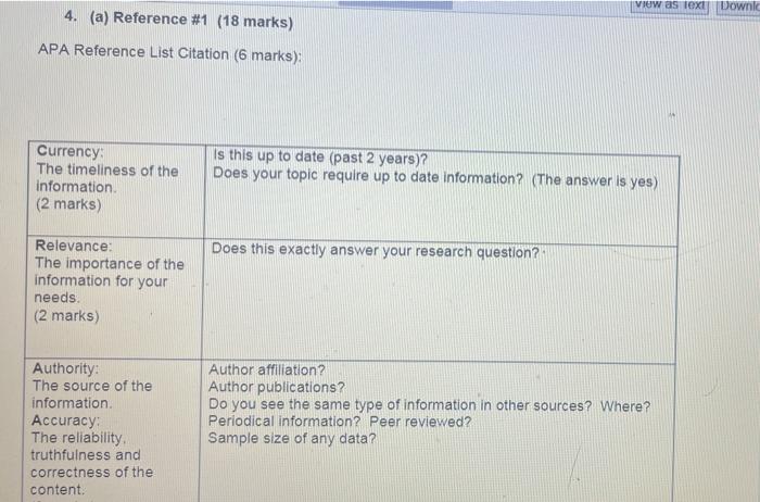 Individual Research and Bibliography Worksheet 10% | Chegg.com