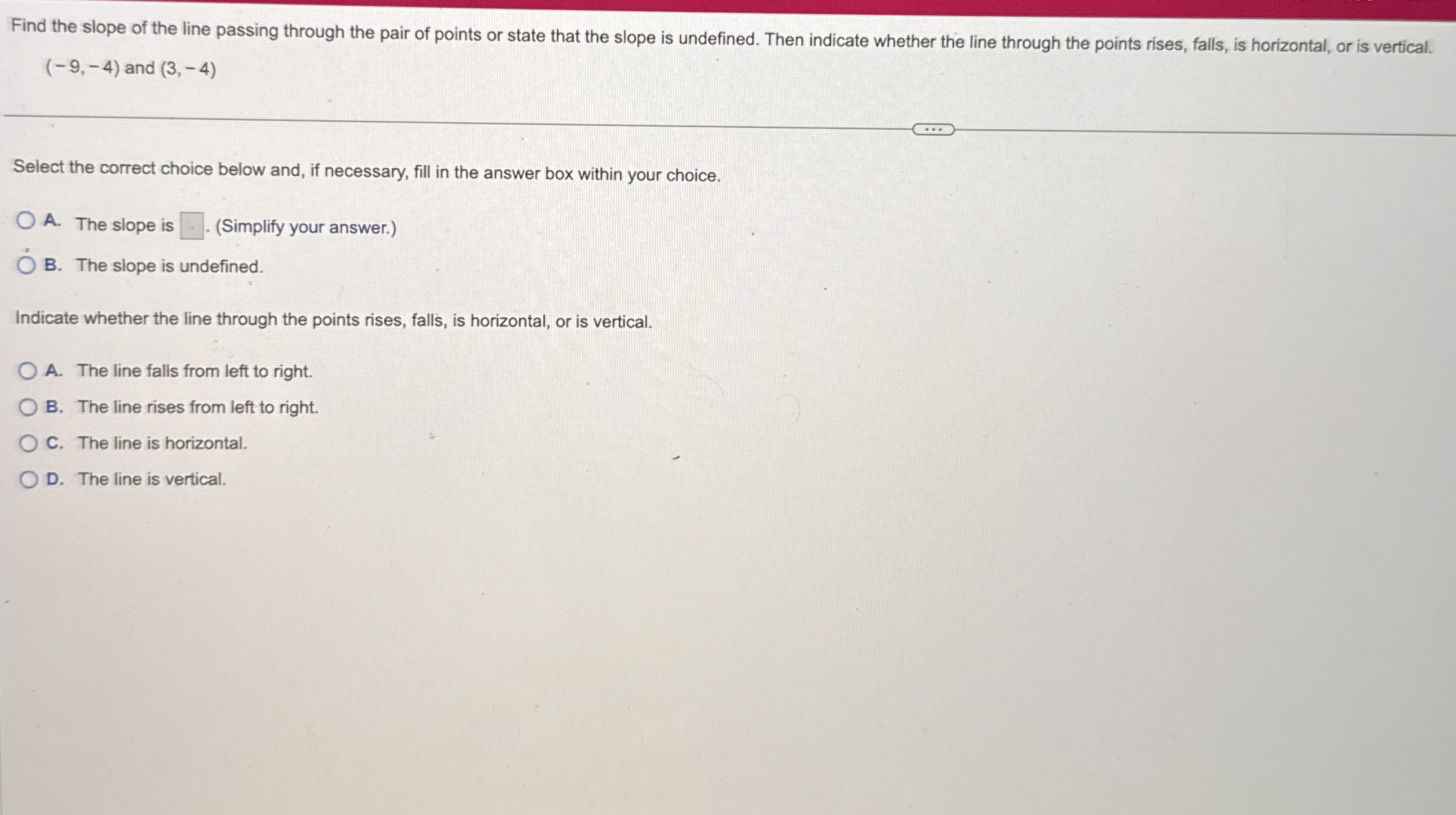 Solved Find the slope of the line passing through the pair | Chegg.com