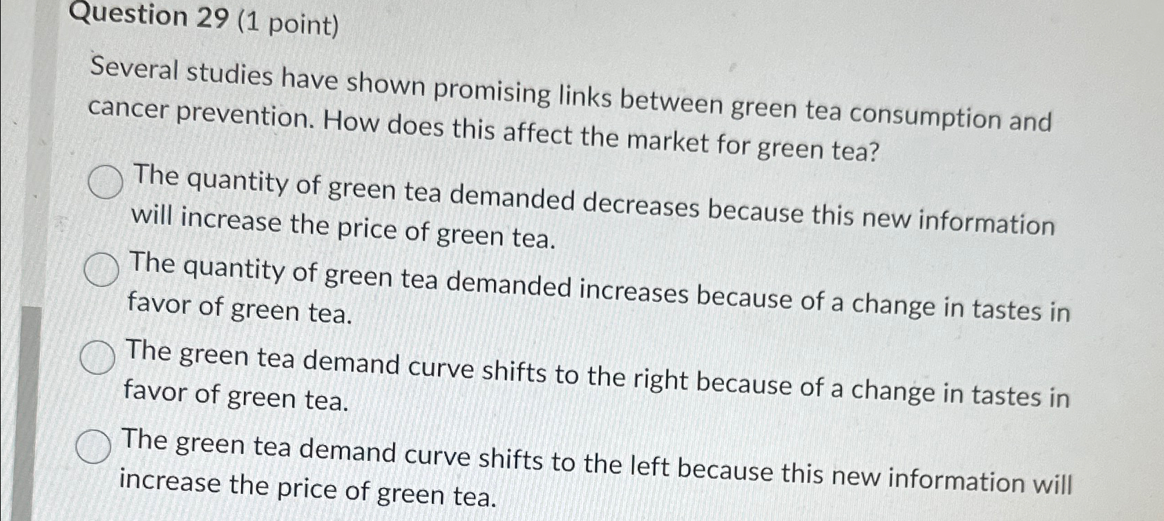 Solved Question 29 (1 ﻿point)Several studies have shown | Chegg.com