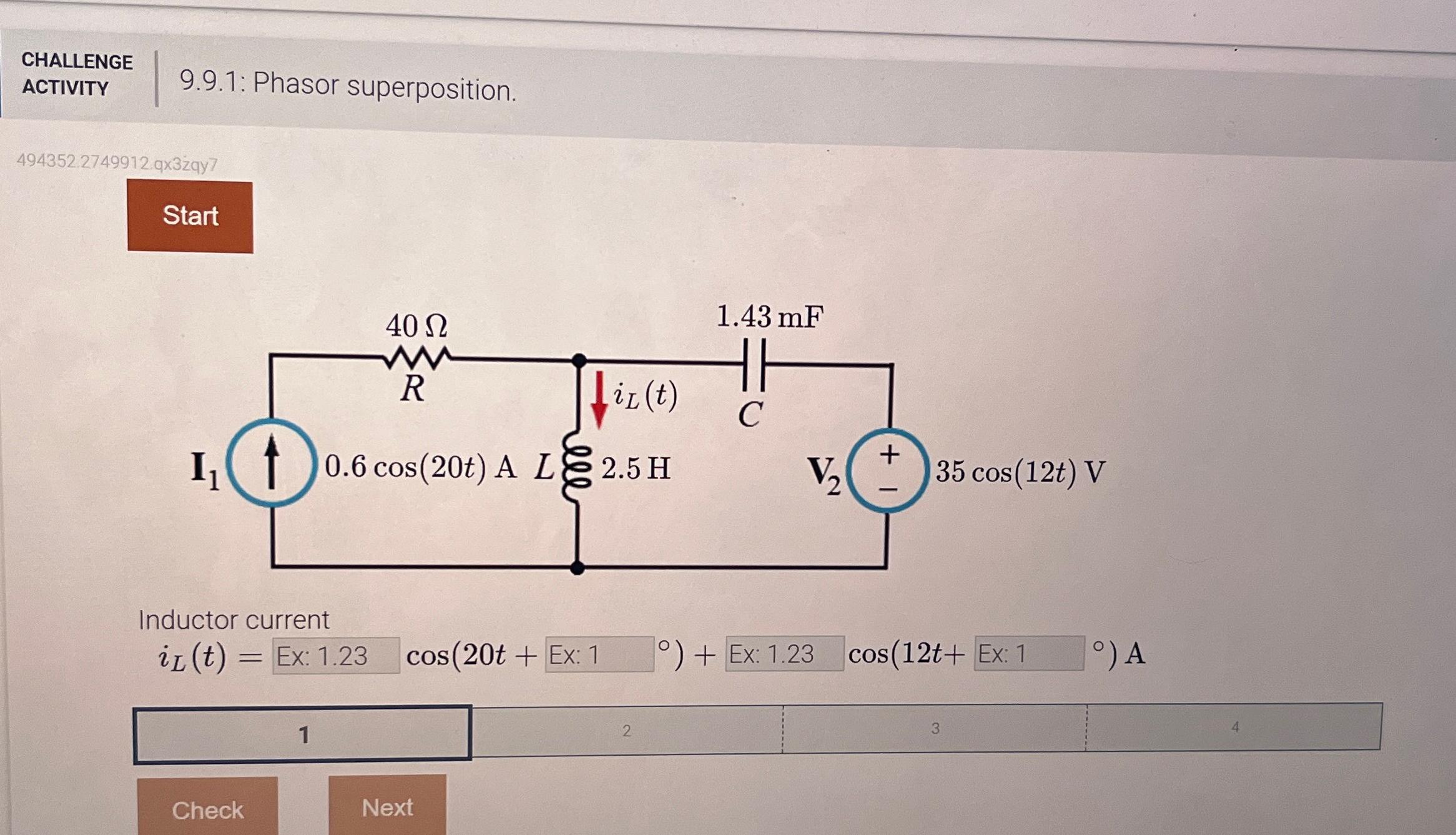 Solved CHALLENGEACTIVITY9.9.1: Phasor | Chegg.com