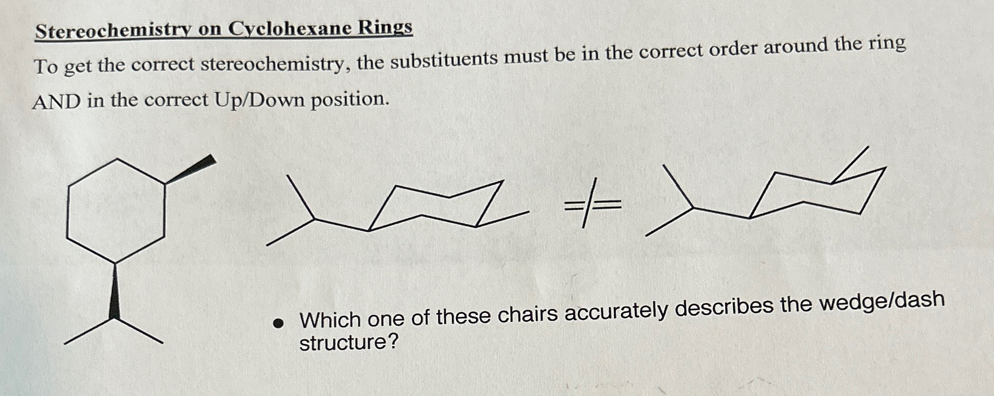 Solved Stereochemistry on Cyclohexane RingsTo get the | Chegg.com