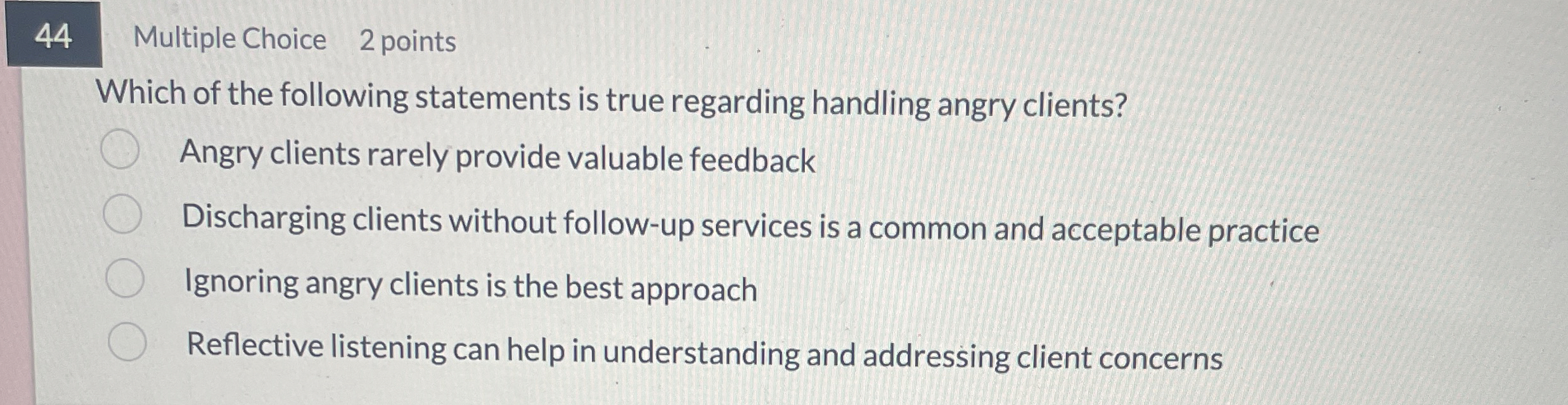 Solved 44 ﻿Multiple Choice 2 ﻿pointsWhich of the following | Chegg.com