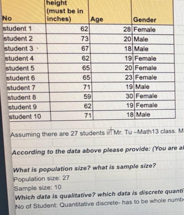 Solved Assuming there are 27 students ir! Mr. Tu -Math 13 | Chegg.com