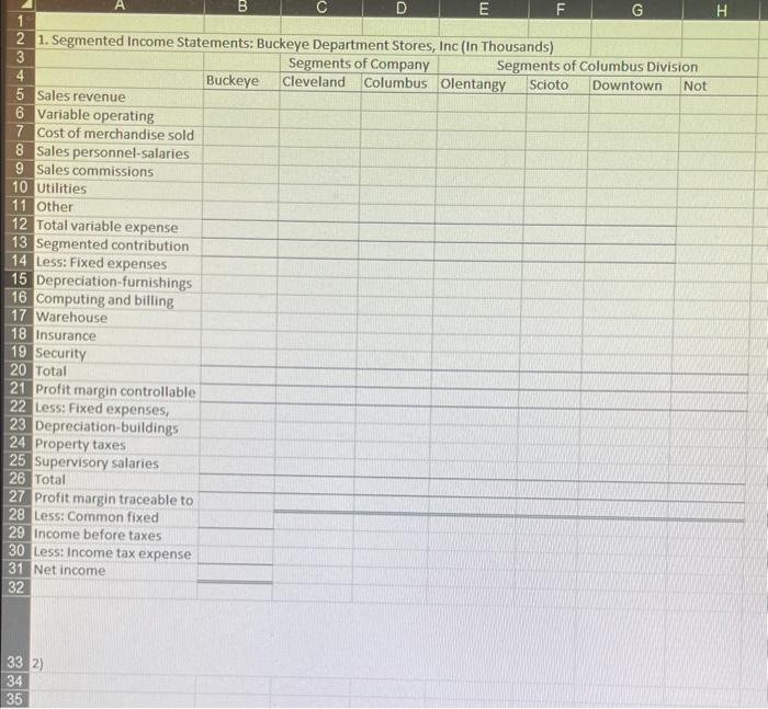 Solved Problem 12-45 Prepare Segmented Income Statement; | Chegg.com