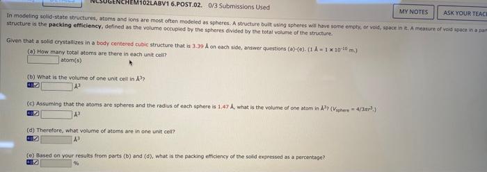 Solved In modeling solid-state structures, atoms and ions | Chegg.com