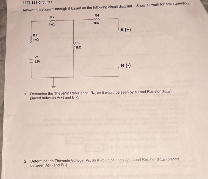 Solved Answer questions 1 through 5 based on the following | Chegg.com