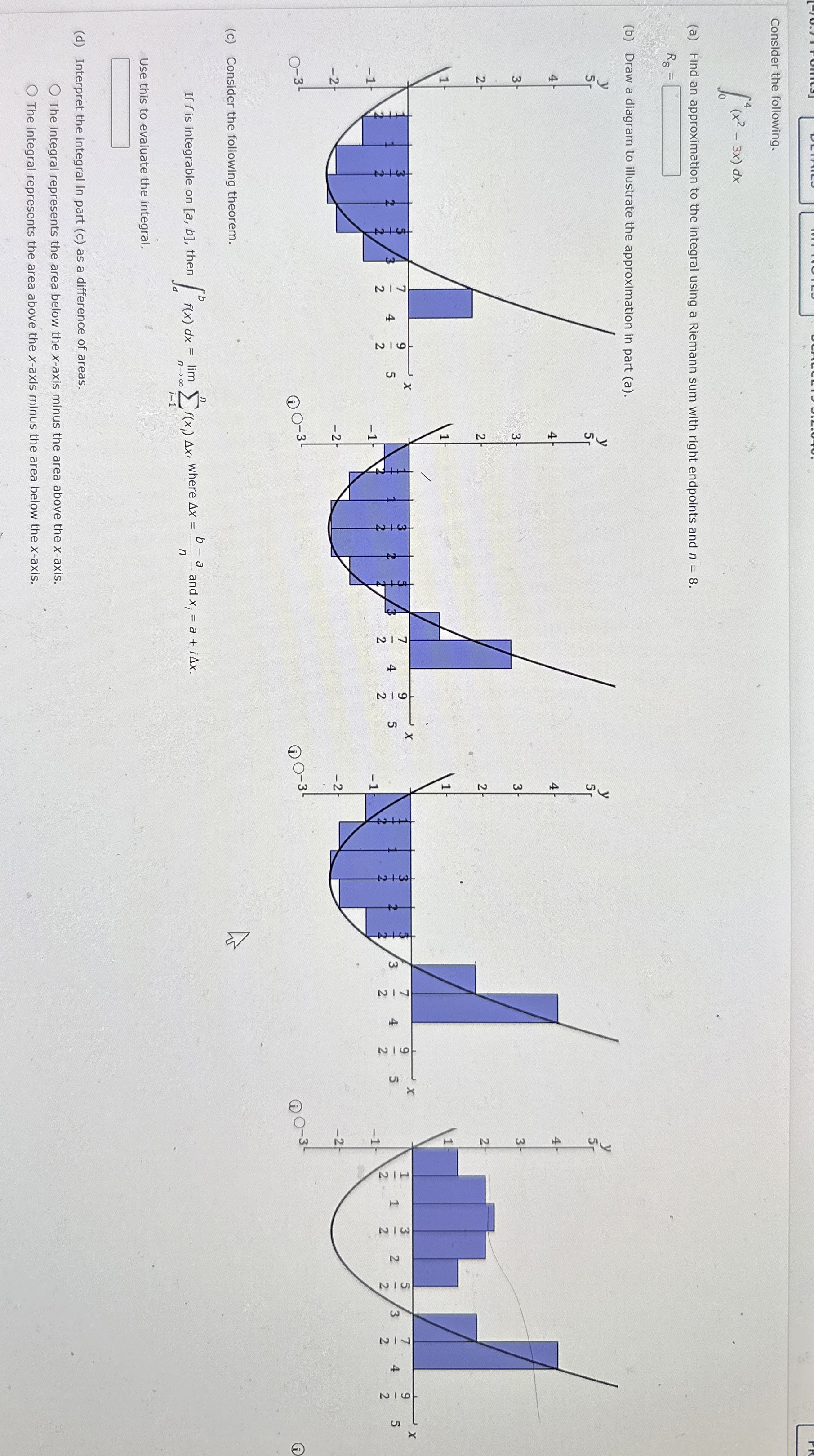 Solved by an EXPERT Consider the following.∫04(x2-3x)dx(a) ﻿Find an | Chegg.com