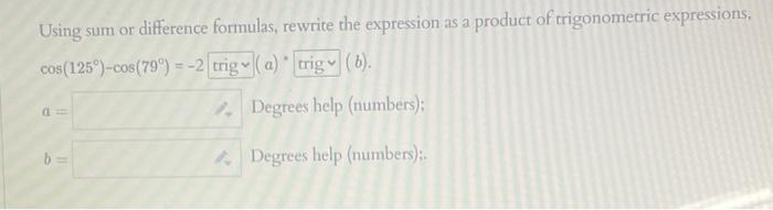 Solved Using sum or difference formulas, rewrite the | Chegg.com