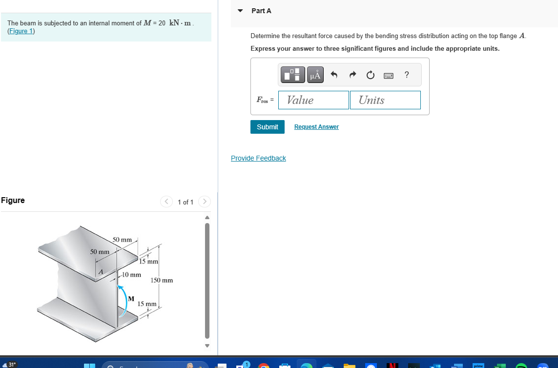 Solved Part AThe beam is subjected to an internal moment of | Chegg.com