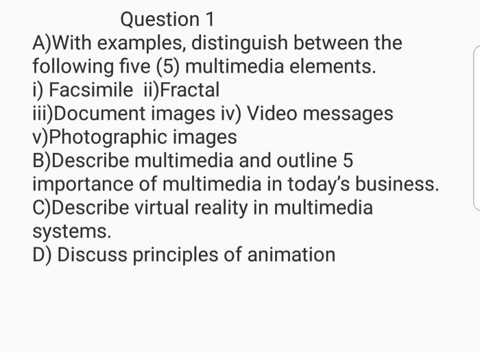 Solved Question 1 A)With examples, distinguish between the | Chegg.com