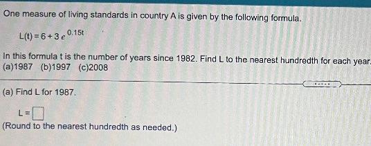 Solved One measure of living standards in country A is given | Chegg.com