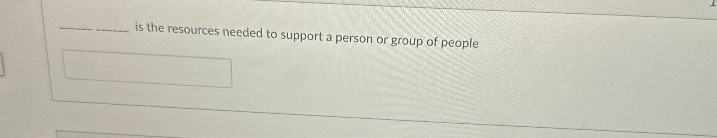 Solved is the resources needed to support a person or group | Chegg.com