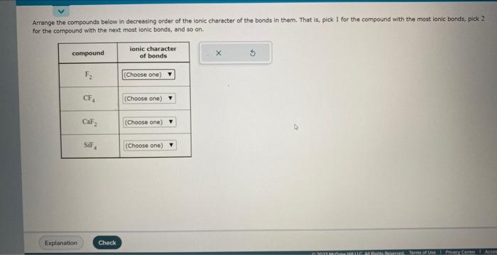 Solved Arrange the compounds below in decreasing order of | Chegg.com