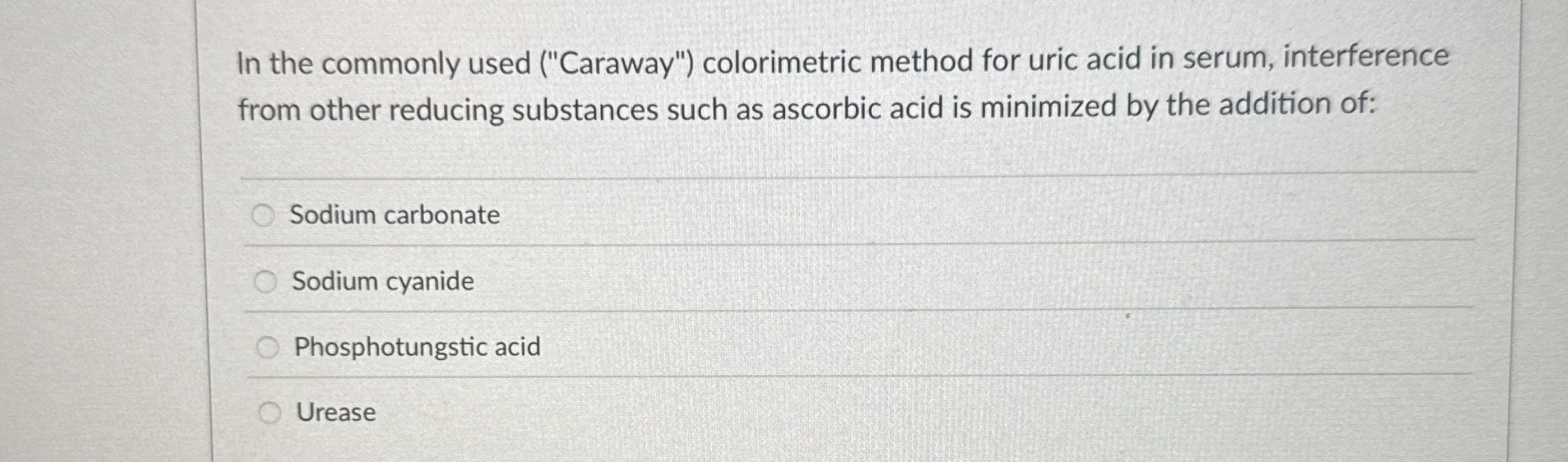 Solved In the commonly used ("Caraway") ﻿colorimetric method | Chegg.com
