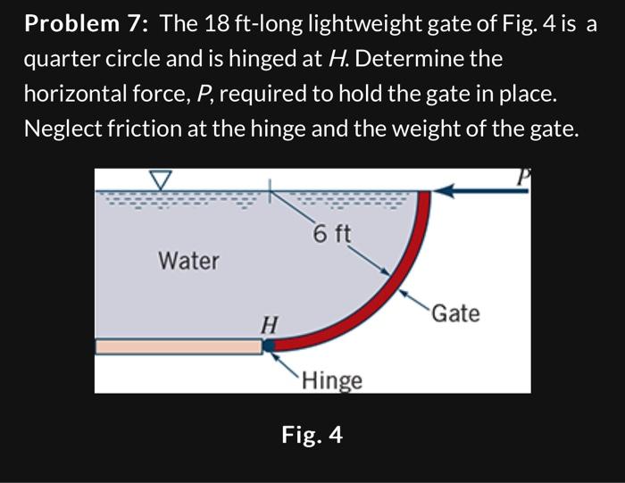 Solved Problem 7: The 18ft-long lightweight gate of Fig. 4 | Chegg.com
