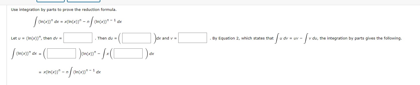 Solved Use integration by parts to prove the reduction | Chegg.com