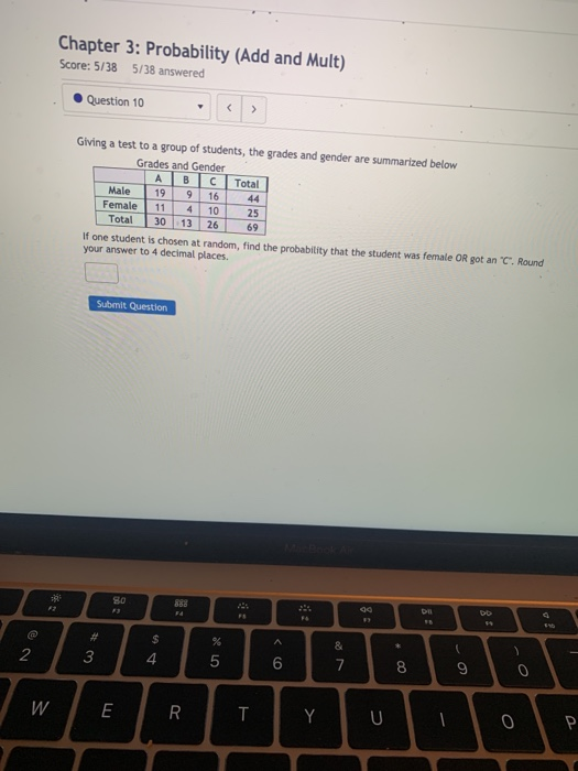 Solved Chapter 3: Probability (Add and Mult) Score: 5/385/38 | Chegg.com