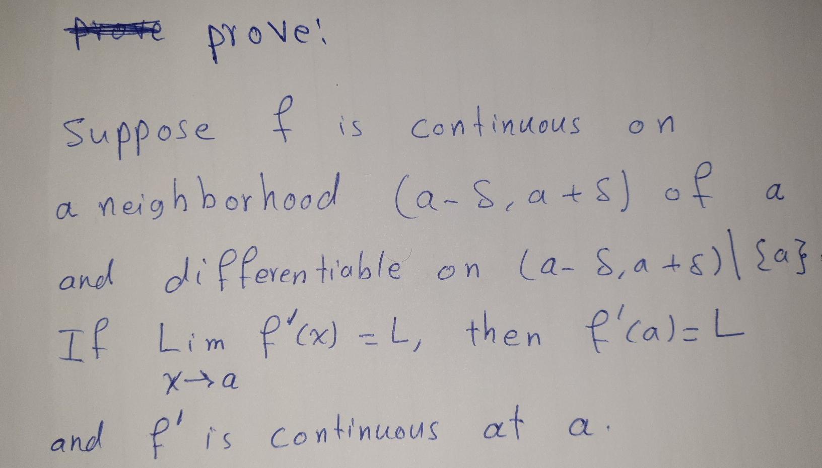Solved is on а a prose prove! Suppose f continuous a | Chegg.com