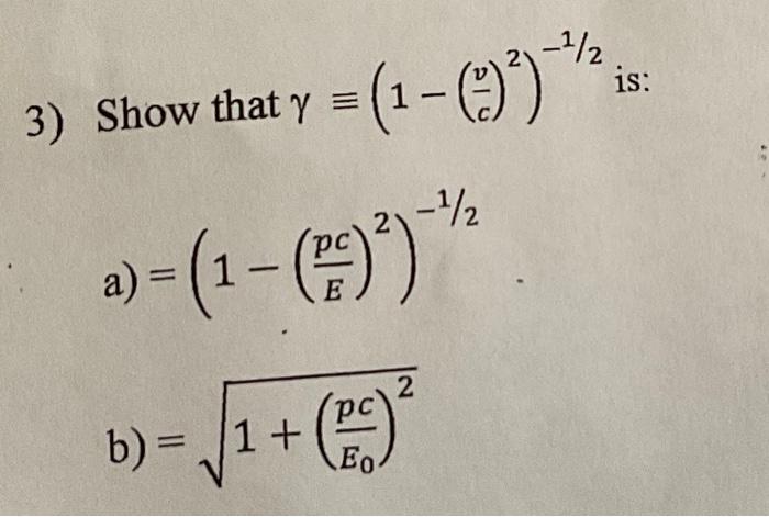 Solved 3) Show that y = (1 - (²) *)-(1-(-))" 2 b) = 1 + + | Chegg.com
