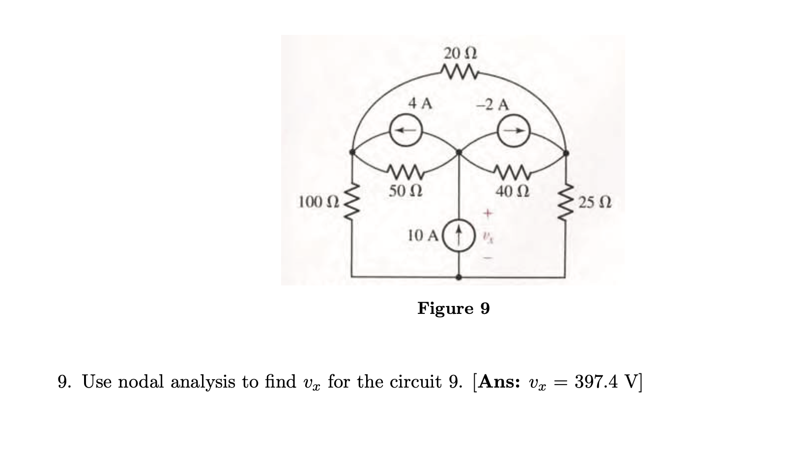 Solved Use nodal analysis to find vx ﻿for the circuit | Chegg.com