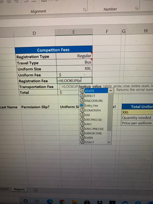 Solved In cell E7, add a HLOOKUP function to retrieve the | Chegg.com