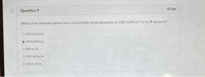 Solved Which of the following species has a characteristic | Chegg.com
