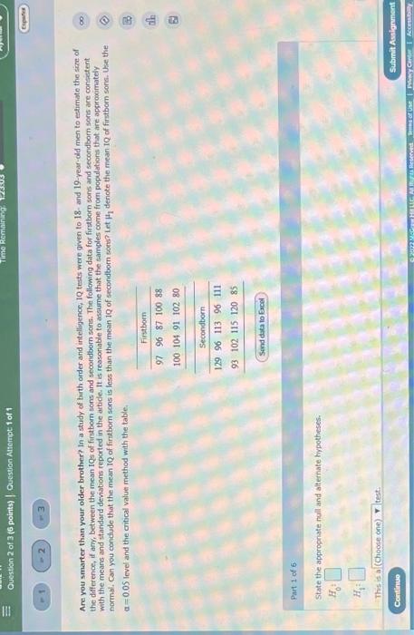 Solved Are you smarter than your older brother? In a study | Chegg.com