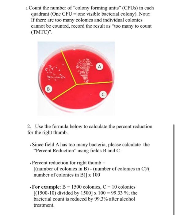 2. Count the number of "colony forming units" (CFUs) | Chegg.com