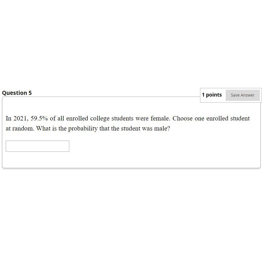 Solved Question 51 ﻿pointsIn 2021,59.5% ﻿of all enrolled | Chegg.com