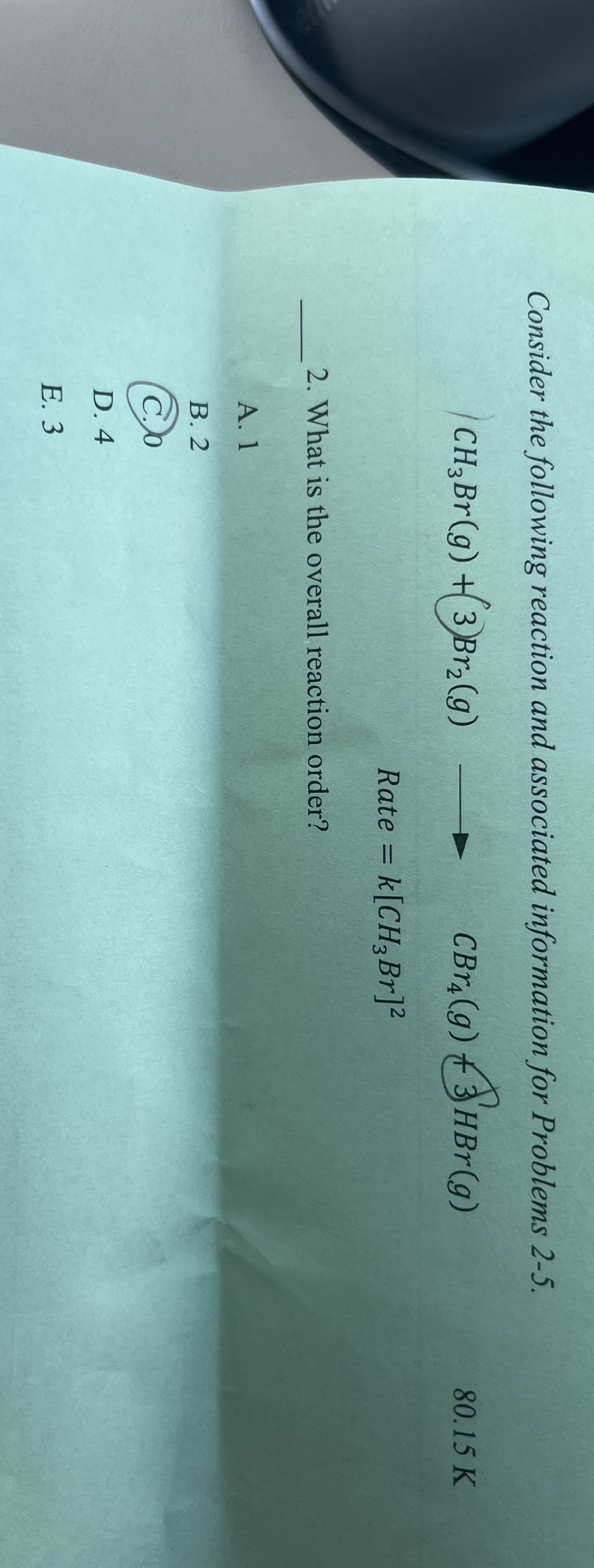 Solved Consider the following reaction and associated | Chegg.com
