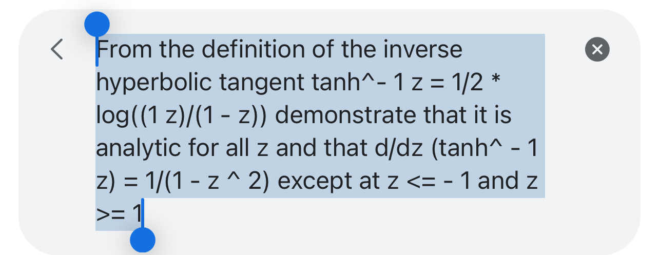 Solved From the definition of the inverse hyperbolic tangent | Chegg.com