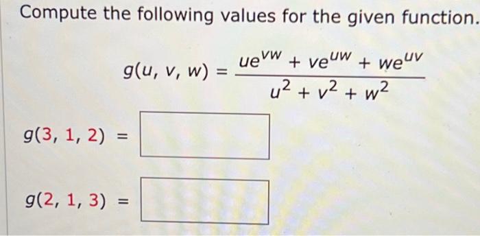 Solved Compute the following values for the given function. | Chegg.com