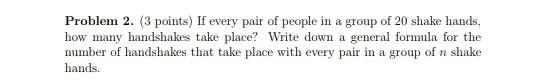 Solved Problem 2. (3 points) If every pair of people in a | Chegg.com