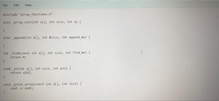 Solved The following code is the prototype of functions in | Chegg.com