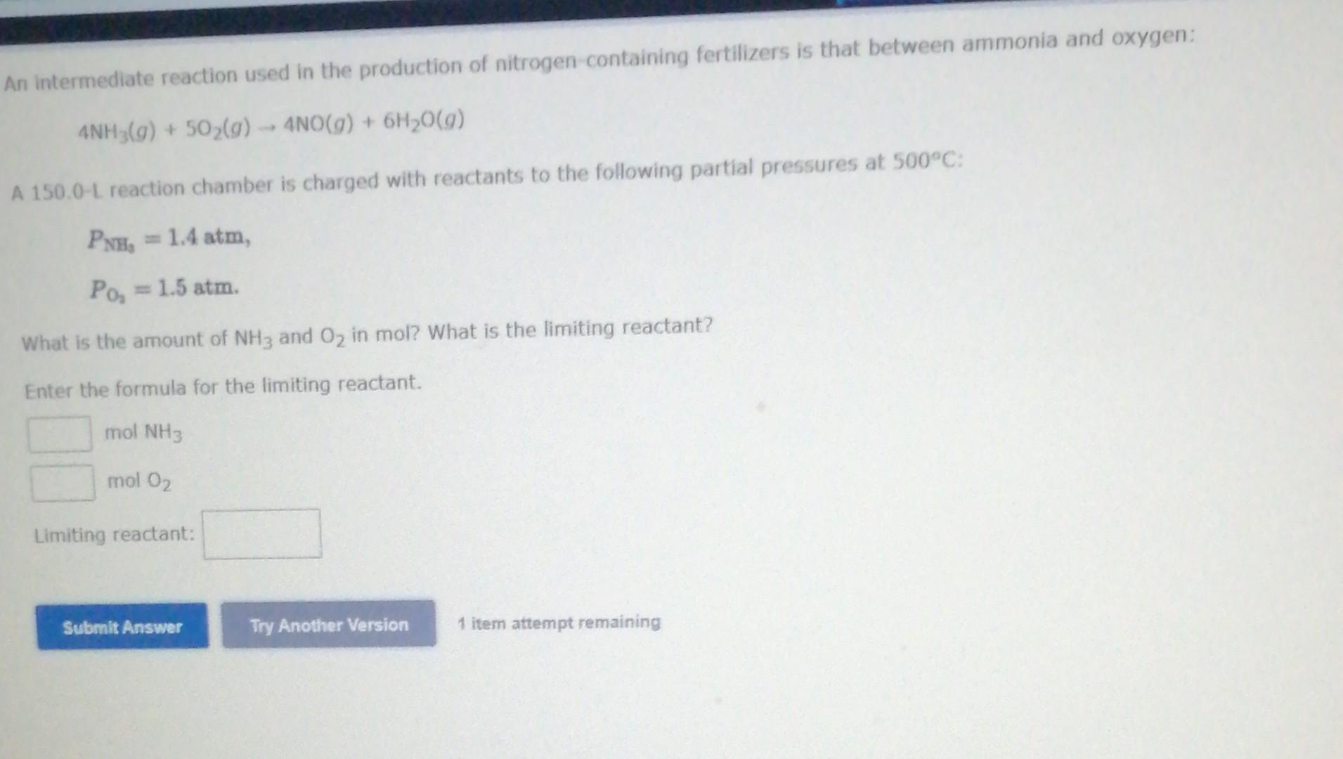 Solved atmin intermediate reaction used in the production of | Chegg.com