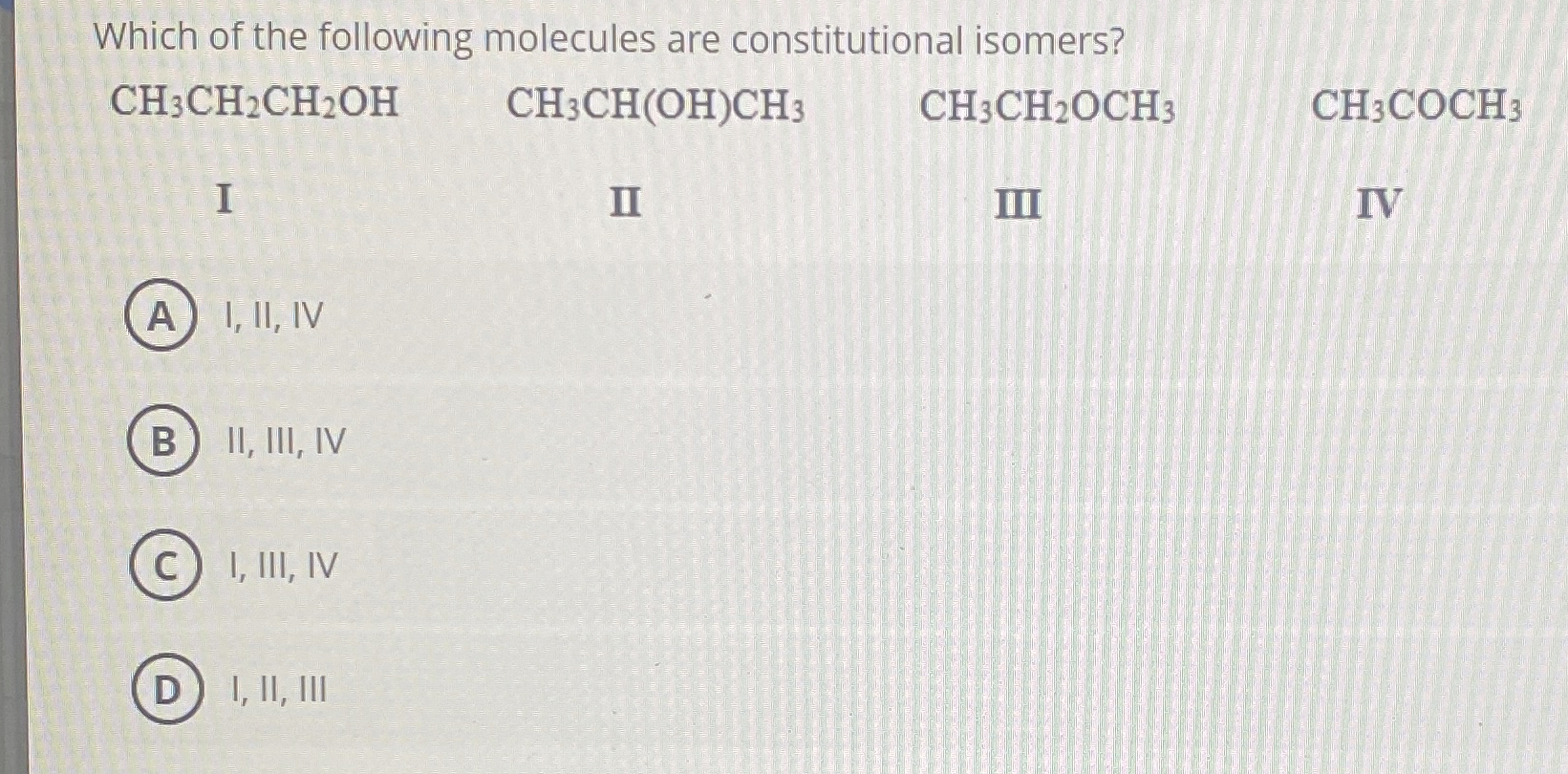 Solved Which of the following molecules are constitutional | Chegg.com