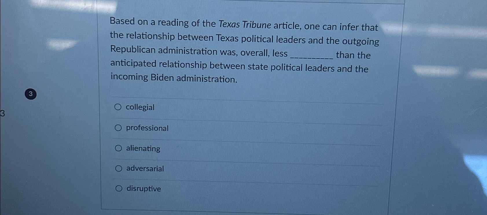 Solved Based on a reading of the Texas Tribune article, one | Chegg.com