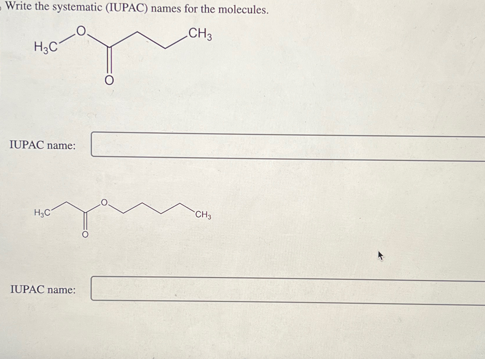 Solved Write the systematic (IUPAC) ﻿names for the | Chegg.com