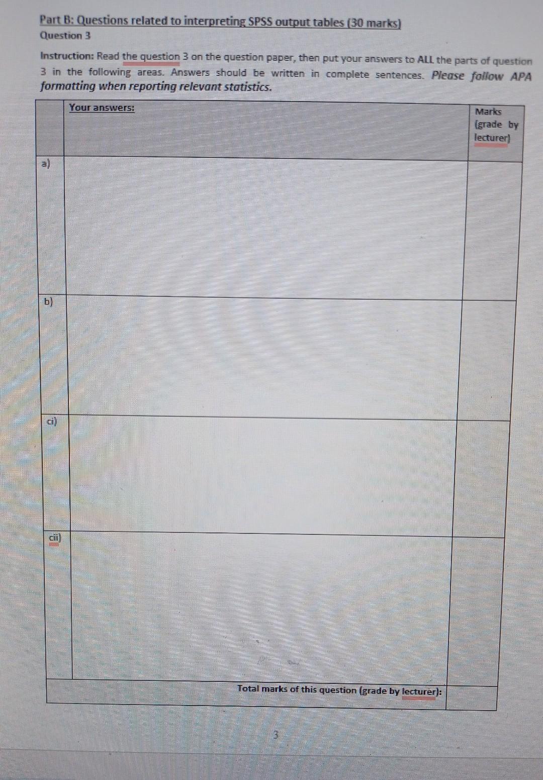 Solved Part B: Questions related to interpreting SPSS output | Chegg.com