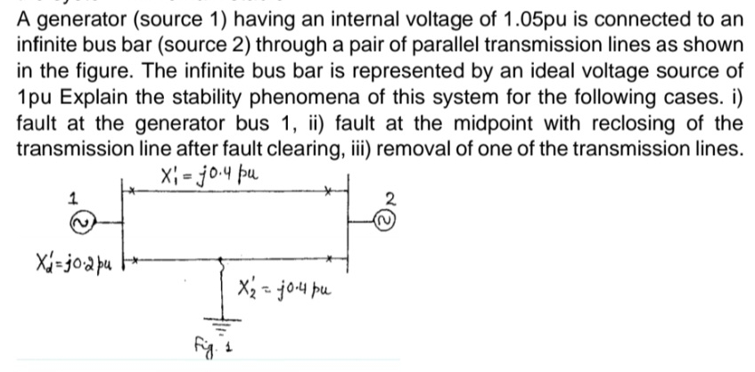 Solved A generator (source 1) ﻿having an internal voltage of | Chegg.com